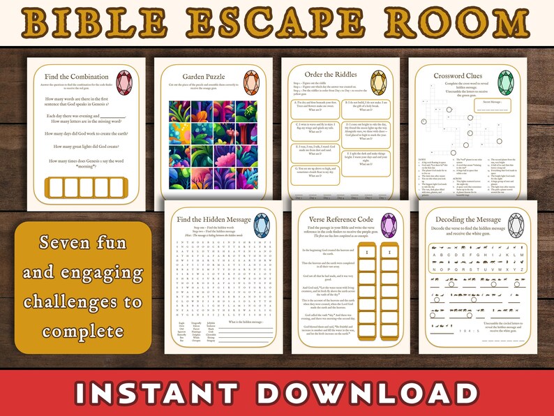 Days of Creation Escape Room: Bible Activity for Kids (digital Download ...
