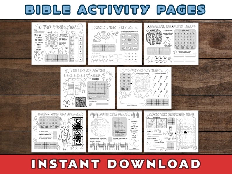 Bible Story Activity Pages | Old Testament | Bible Stories Coloring ...