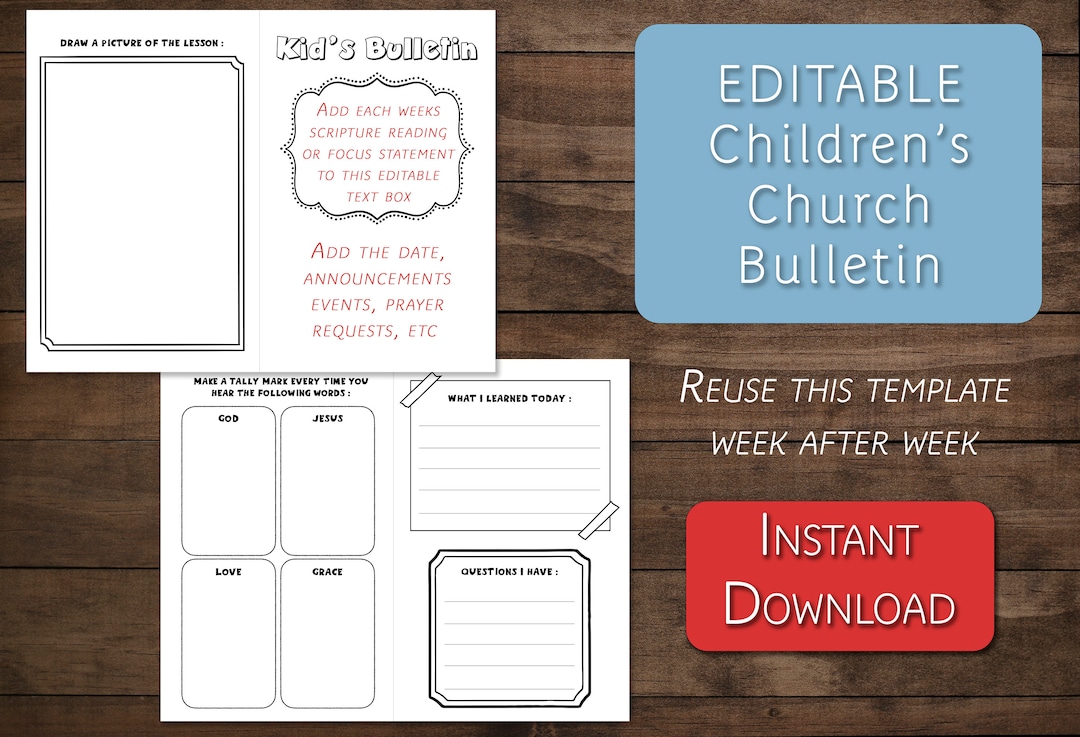 Church Bulletin for Kids and Teens | Youth Group Bulletin | Sermon ...