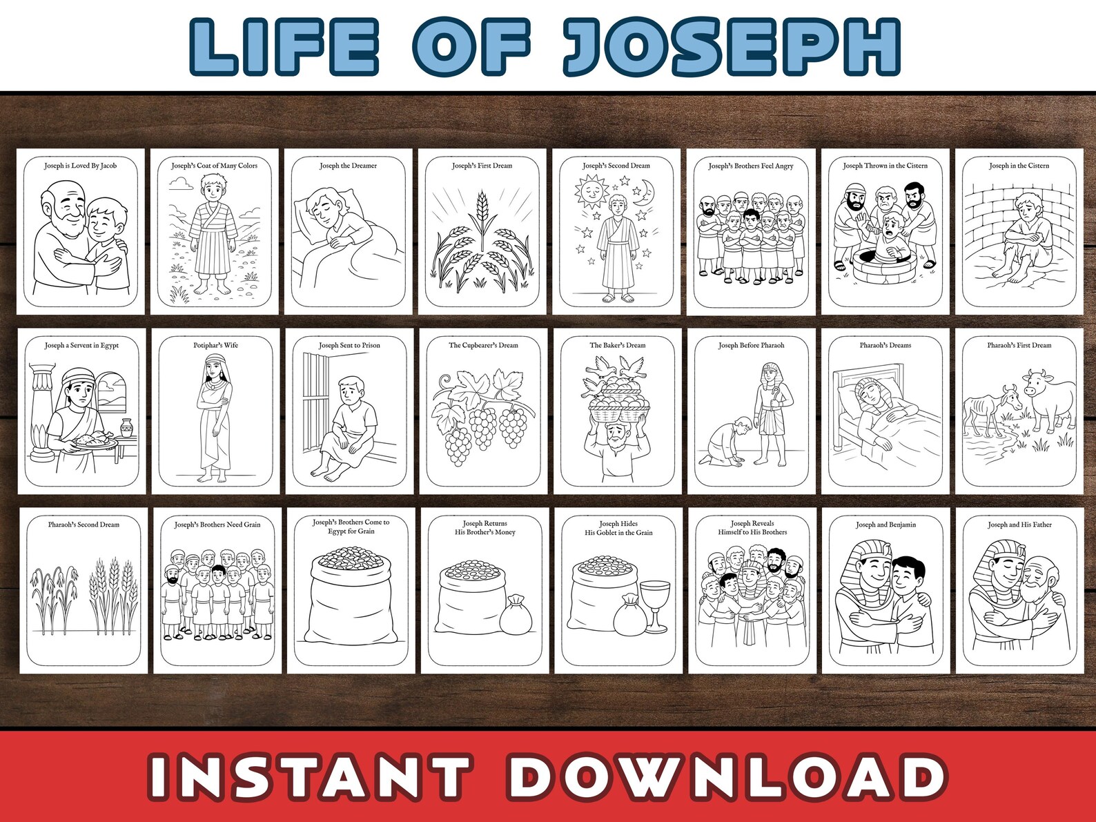 Joseph in the Bible Coloring Pages: Old Testament VBS (digital Download ...