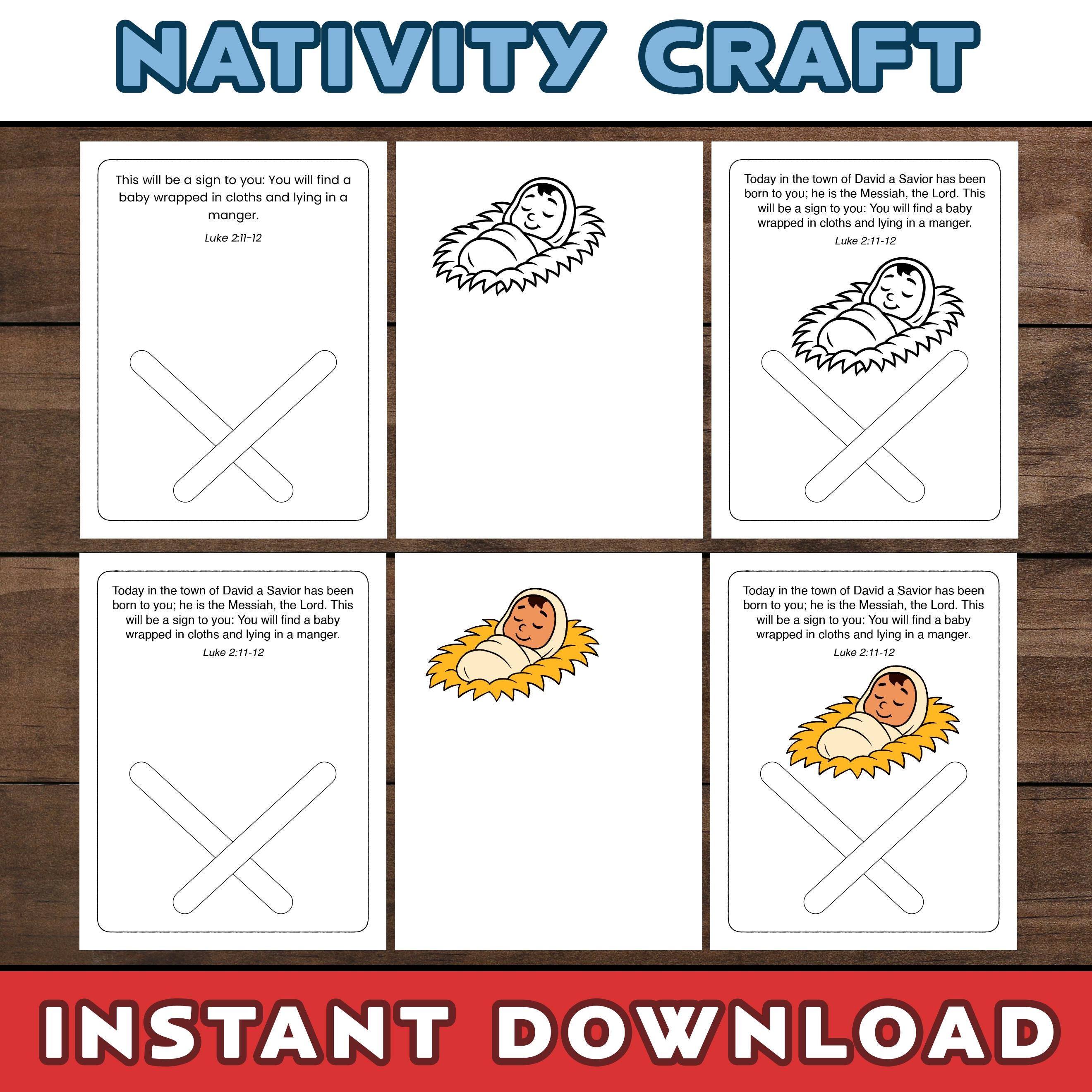 Nativity Cut and Paste Craft – Christmas Preschool Activity (PDF ...