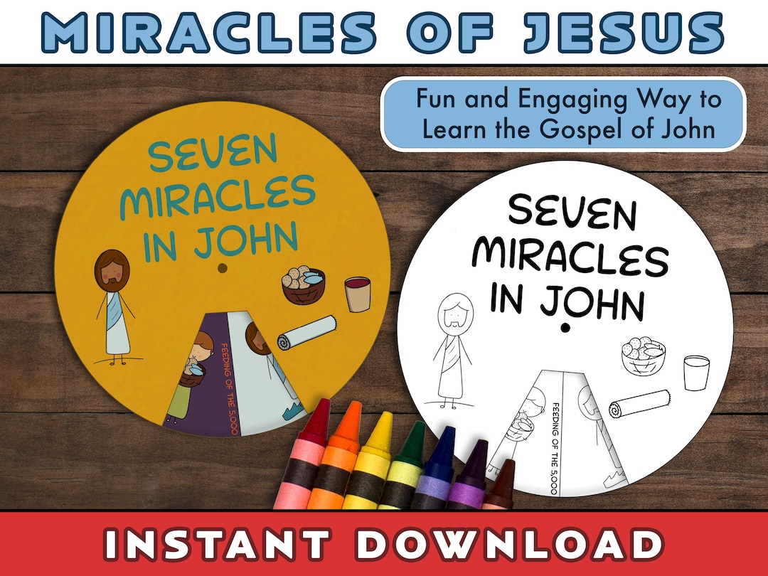 Miracles of Jesus | Gospel of John | Bible Class | Sunday School Craft ...