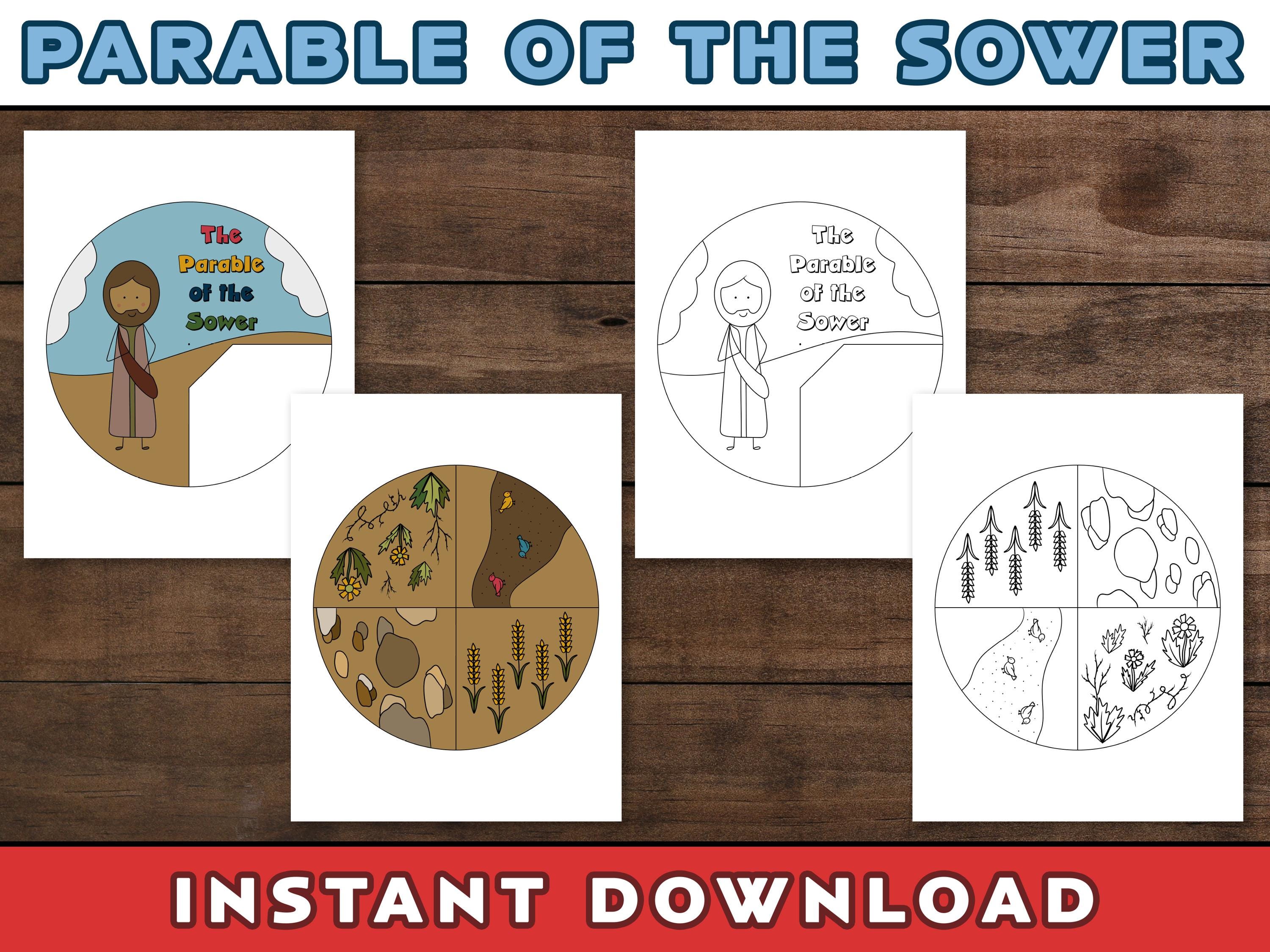 Parable of the Sower Craft Parables of Jesus Printable Activity Heart ...