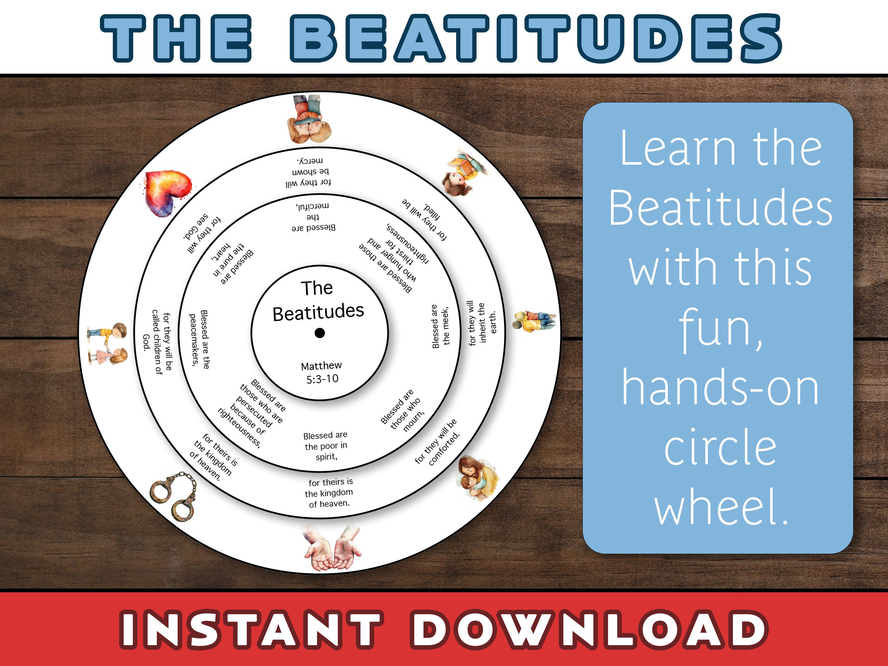 Beatitudes Craft Wheel: Sermon on the Mount, Bible Class (digital ...