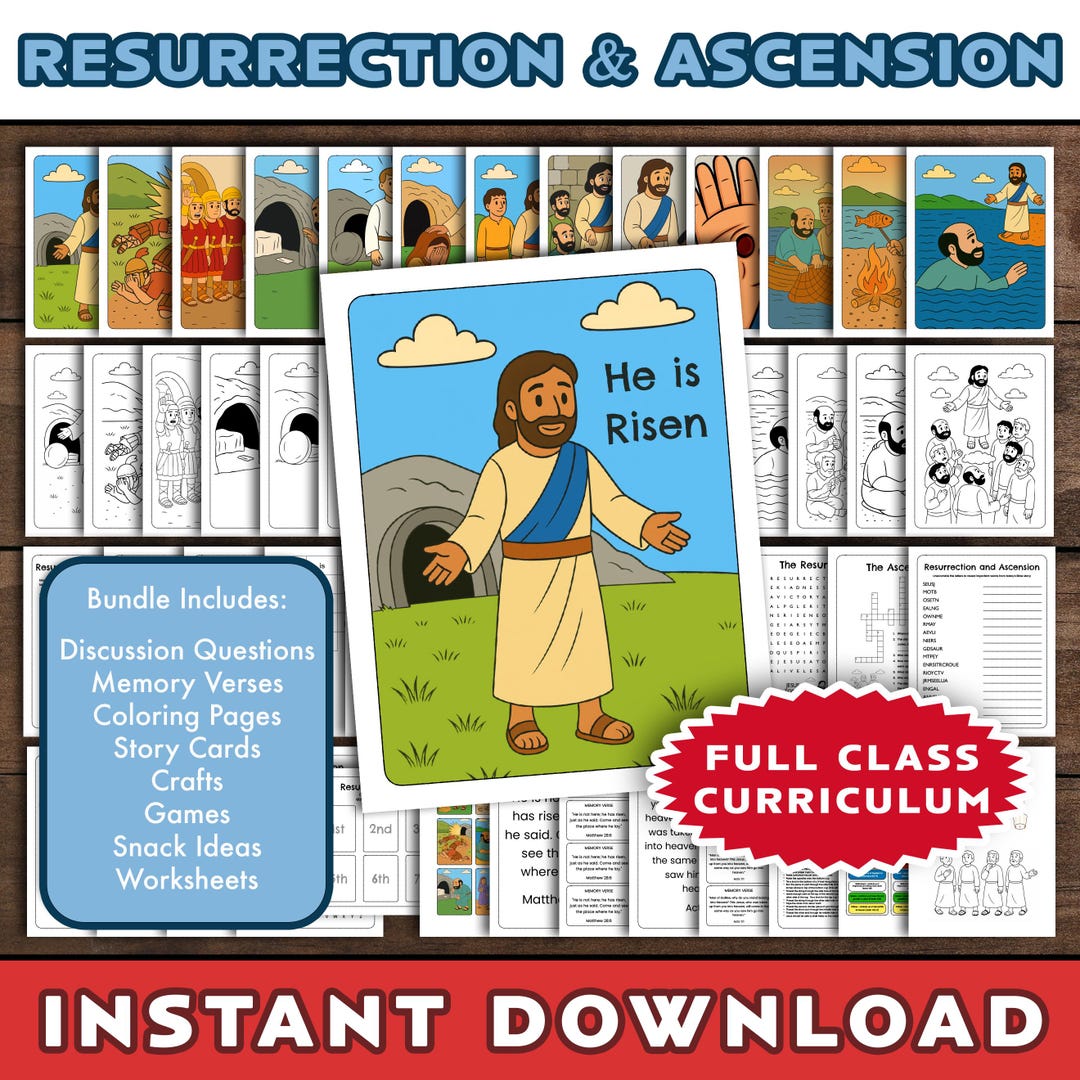 Resurrection of Jesus Ascension of Jesus Bible Story Lesson for ...
