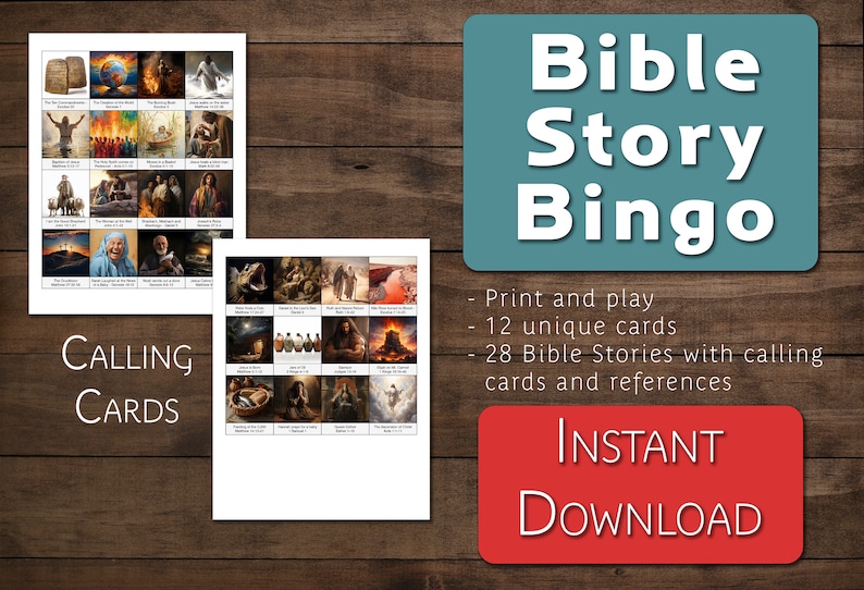 Bible Stories Bingo Game: Sunday School Class (instant Download) - Etsy