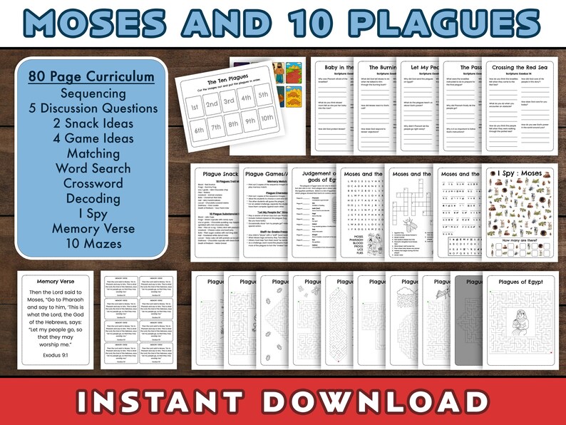 Moses and the Plagues Bible Lesson: Sunday School Curriculum (PDF ...
