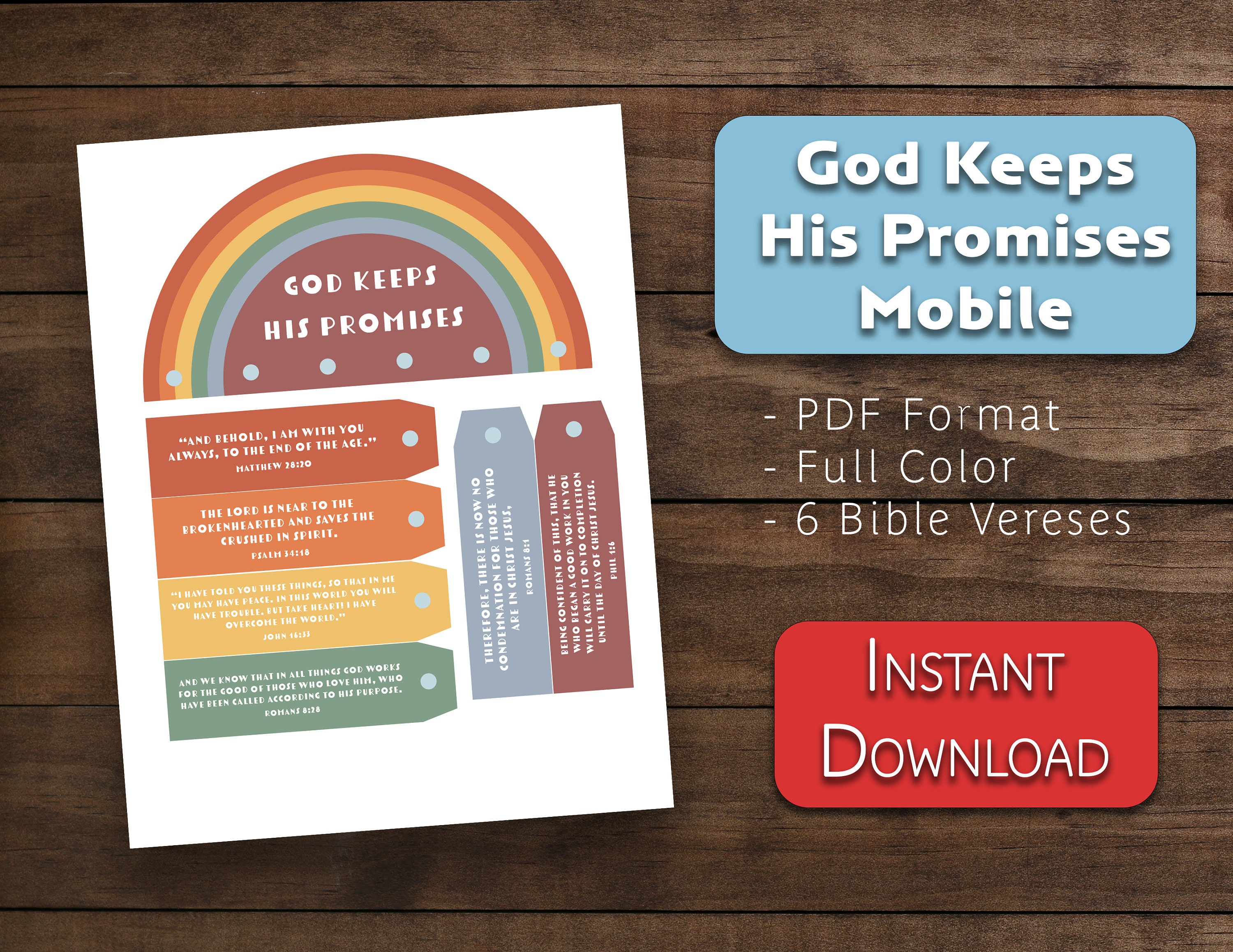 God Keeps His Promises Rainbow Mobile Craft | Bible Class & Sunday ...