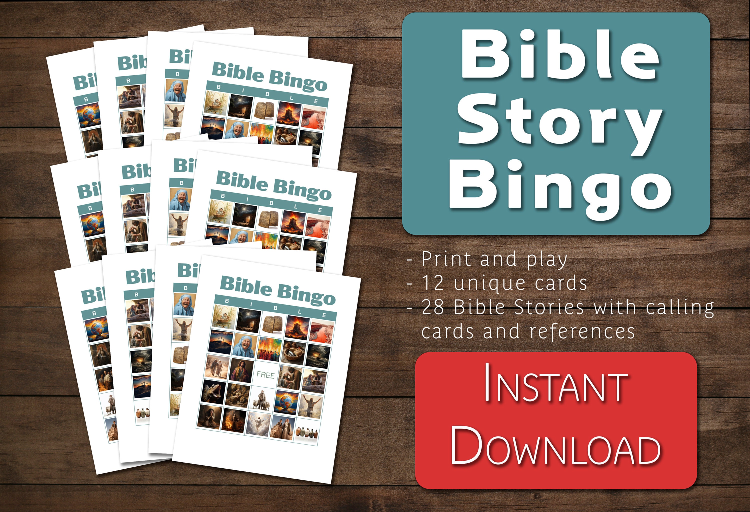Bible Stories Bingo Game: Sunday School Class (instant Download) - Etsy