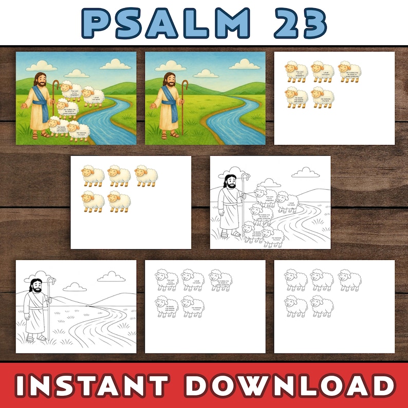 Psalm 23 Activity the Lord is My Shepherd Craft Printable Sheep Memory ...