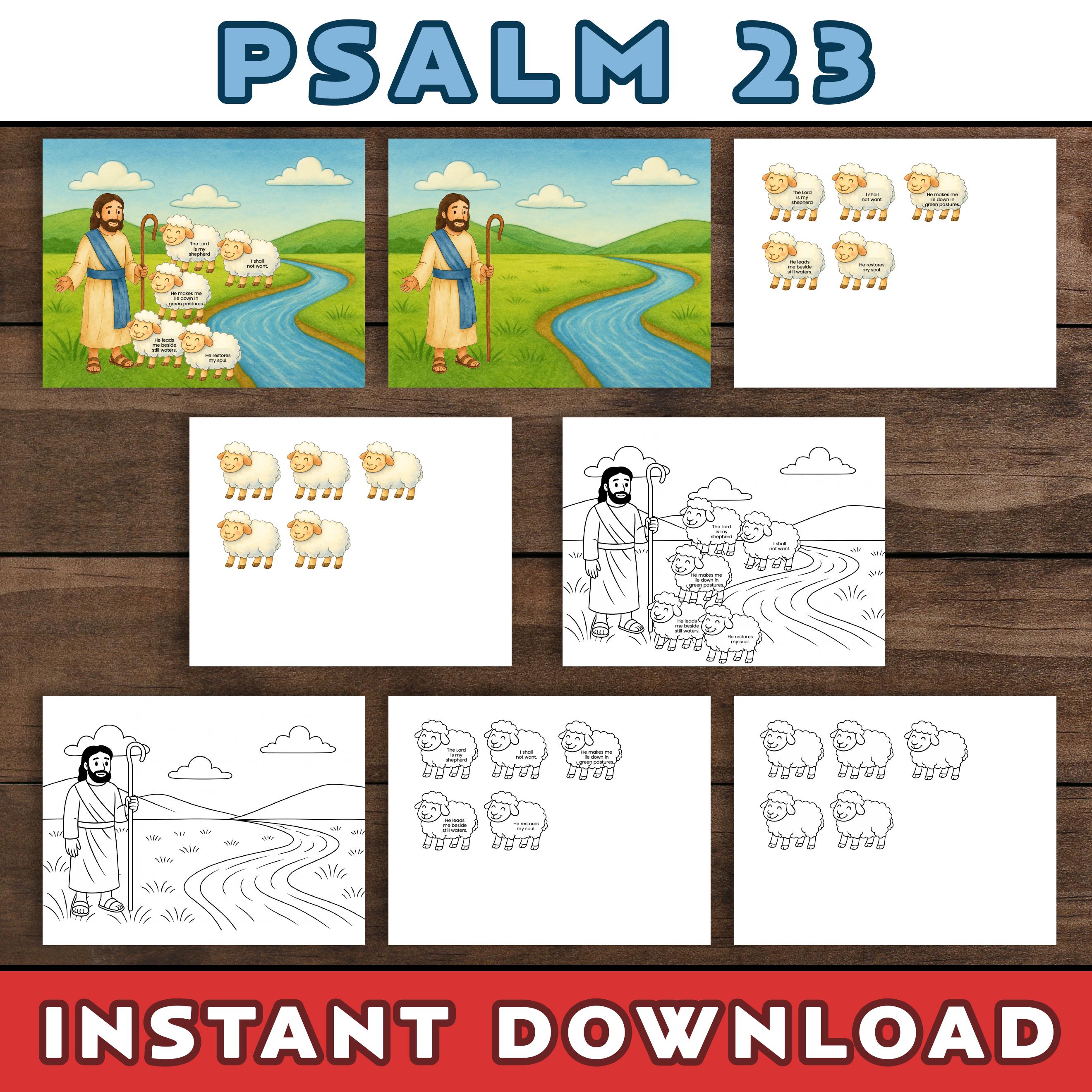 Psalm 23 Activity the Lord is My Shepherd Craft Printable Sheep Memory ...