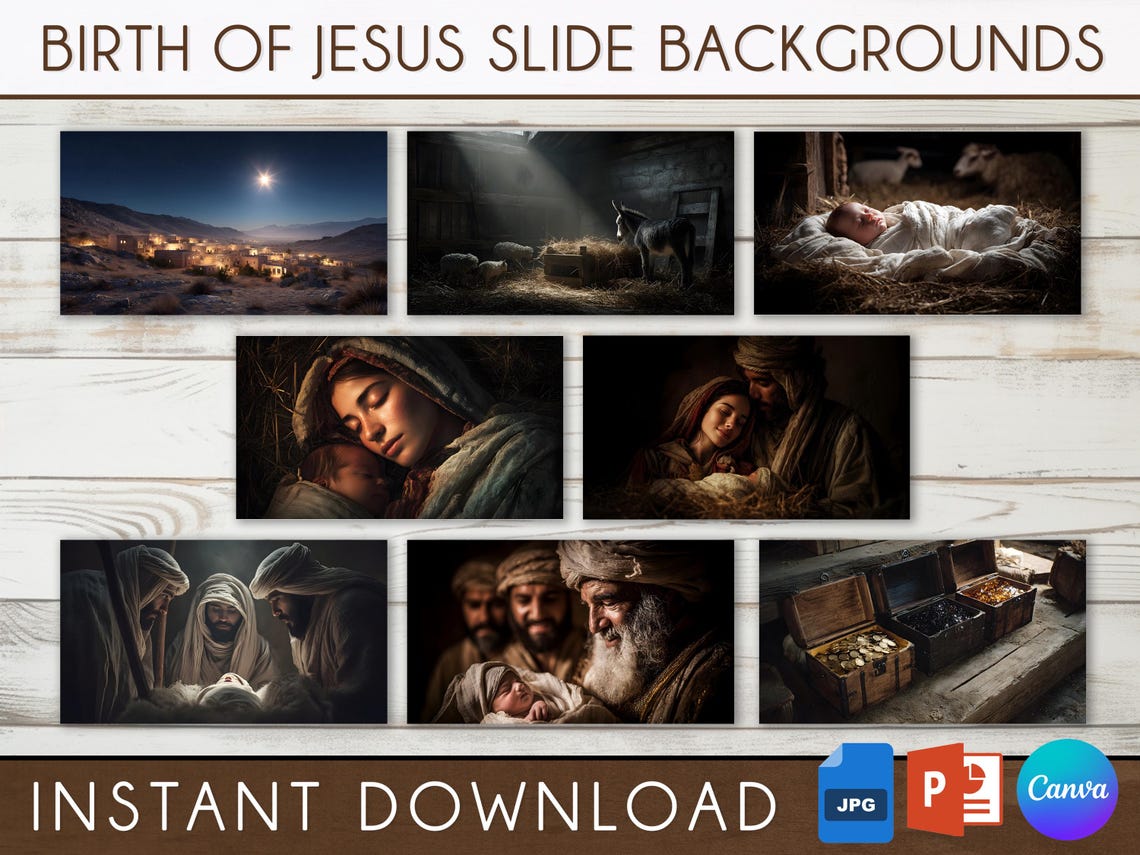 Birth of Jesus Christ Slideshow Backgrounds: Nativity Power Point ...