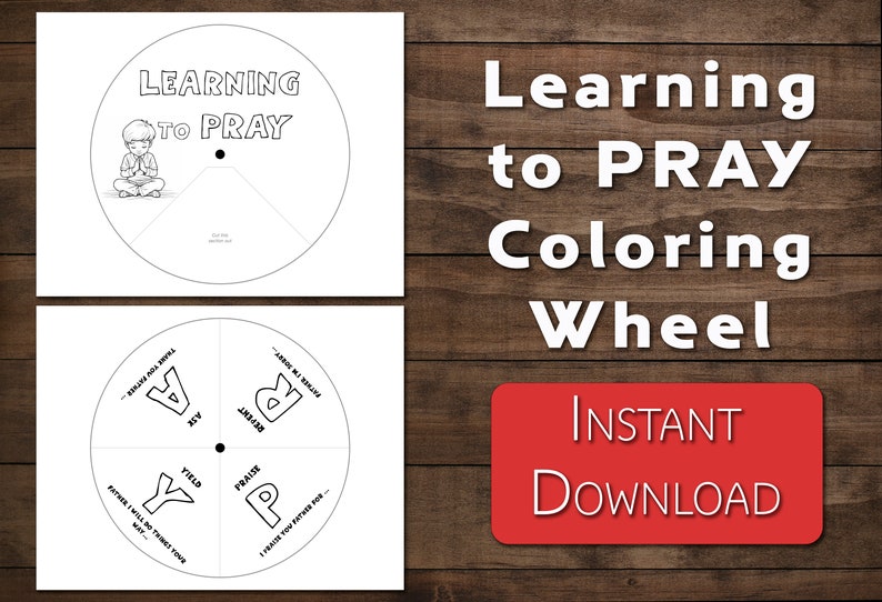 Praying Coloring Wheel: Sunday School Bible Class (digital Download) - Etsy