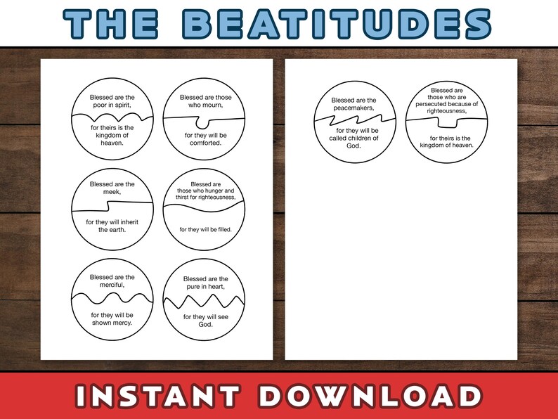 Beatitudes Puzzle Flashcards: Sermon on the Mount, Bible Lesson ...