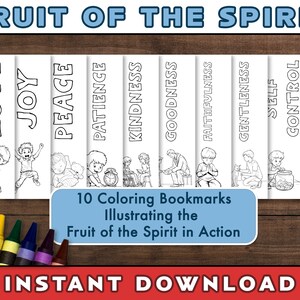 Fruit of the Spirit Coloring Bookmarks: Bible Lesson Activity (PDF) - Etsy