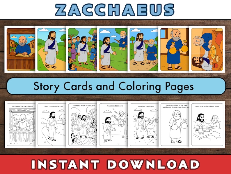 Zacchaeus Bible Story: Sunday School Lesson Curriculum (digital ...