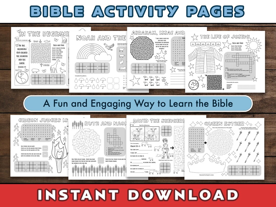 Bible Story Activity Pages | Old Testament | Bible Stories Coloring ...