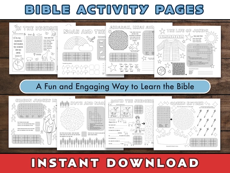 Bible Story Activity Pages | Old Testament | Bible Stories Coloring ...