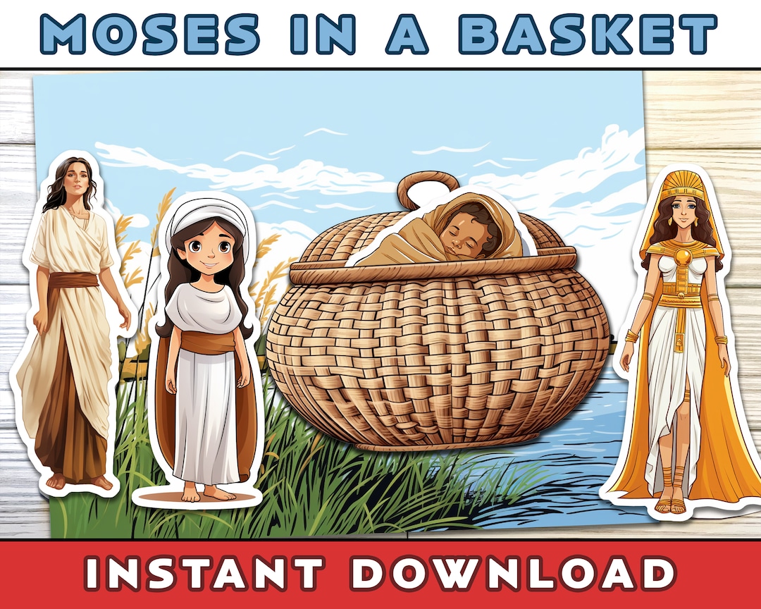 Moses in a Basket Craft and Puppets | Bible Class and Sunday School ...