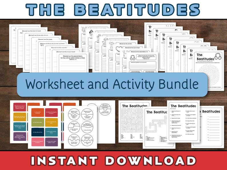 Beatitudes Worksheet & Activity Bundle: Bible Study (digital Download ...
