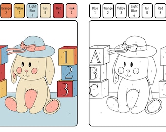 Bunny Paint by Number - Etsy