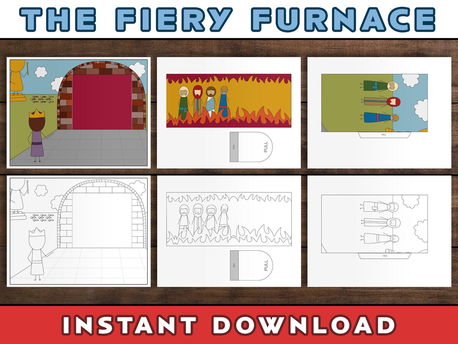 Fiery Furnace Craft: Shadrach, Meshach, Abednego Bible Lesson (digital ...