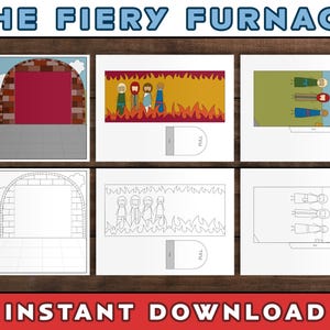 Fiery Furnace Craft: Shadrach, Meshach, Abednego Bible Lesson (digital ...