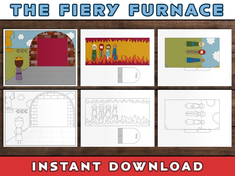 Fiery Furnace Craft: Shadrach, Meshach, Abednego Bible Lesson (digital ...