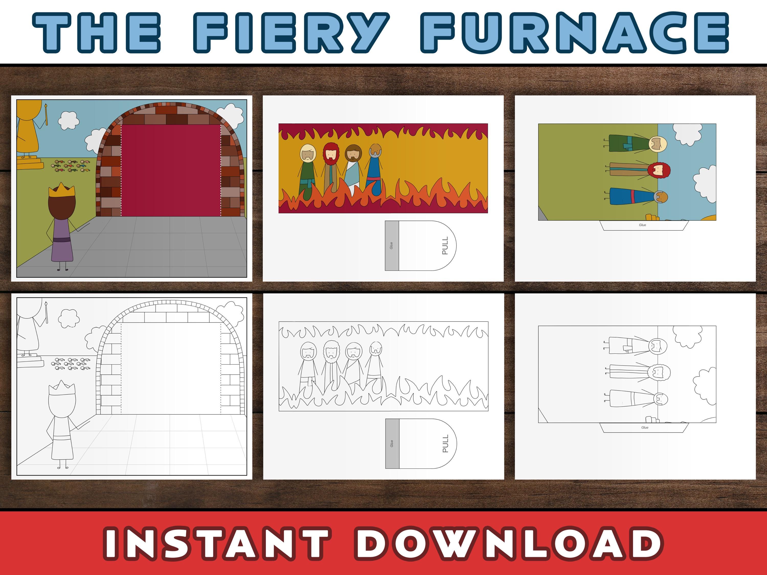 Fiery Furnace Craft: Shadrach, Meshach, Abednego Bible Lesson (digital ...