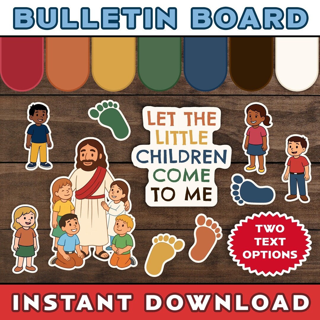Jesus Loves Children Bulletin Board Kit: Sunday School Decor (PDF ...