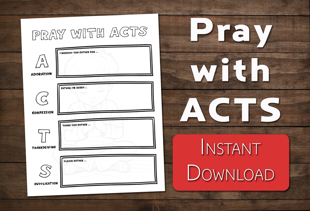 Learning to Pray With ACTS | Kid's Prayer Journal | Children's Bible ...