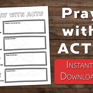 Learning to Pray With ACTS | Kid's Prayer Journal | Children's Bible ...