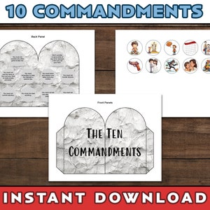 Ten Commandment Craft | Cut and Glue Foldable Craft | Sunday School ...