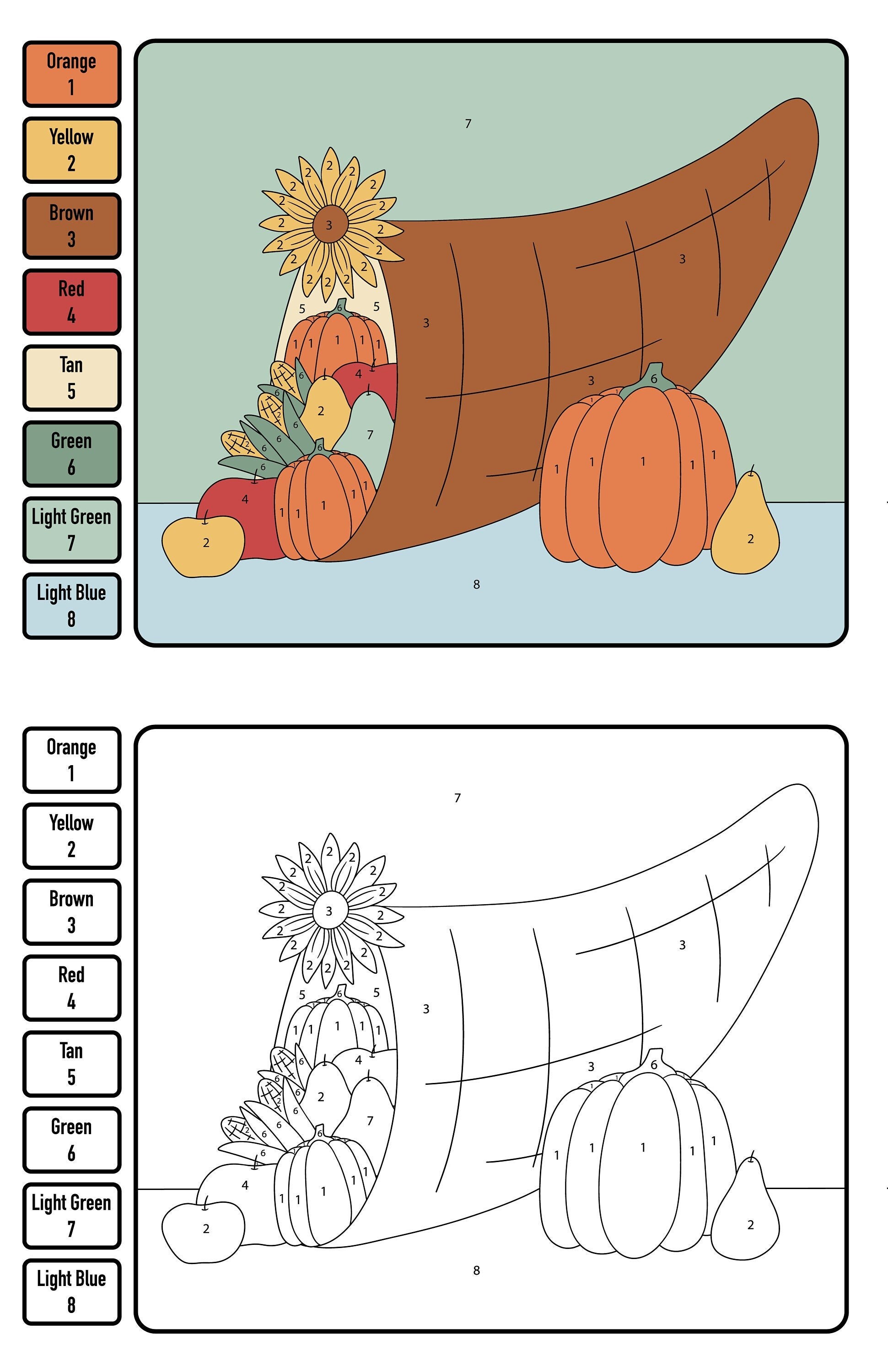 Cornucopia Color By Number