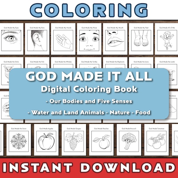 God Made Me Coloring - Etsy
