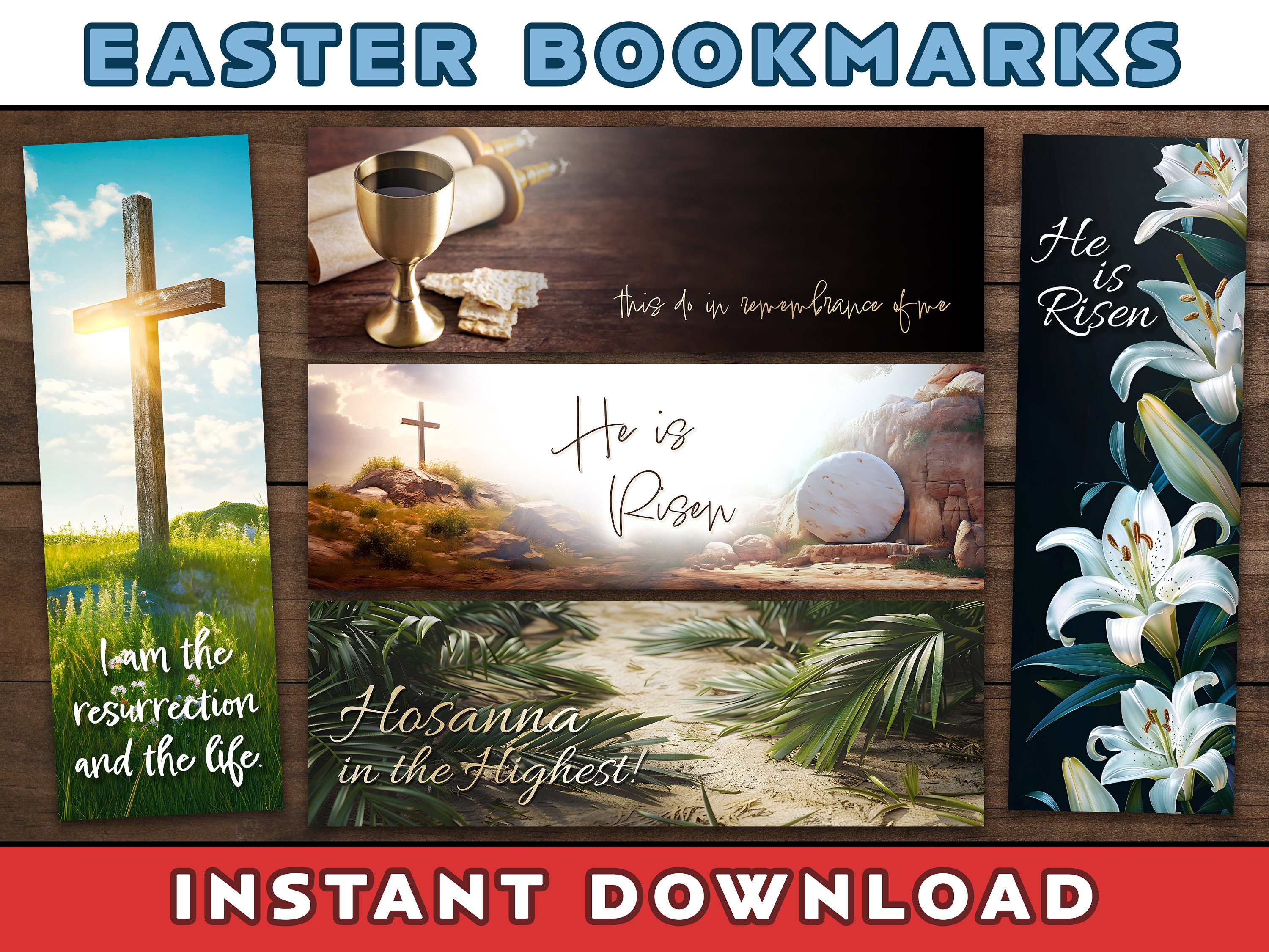 He is Risen Easter Bookmarks: Printable Bible Class Gift (digital ...