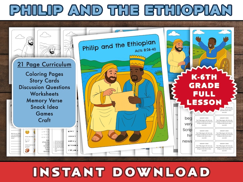 Philip and the Ethiopian Eunuch Lesson | Sunday School Curriculum ...