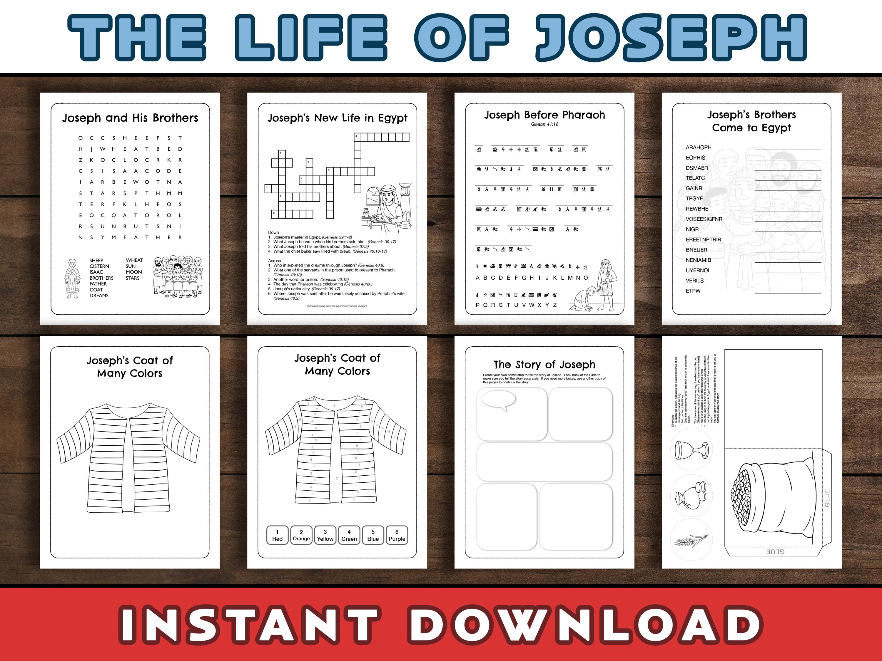 Joseph Worksheet Sundayschoolist