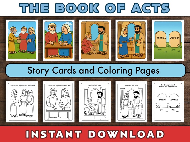 Ananias and Sapphira Bible Lesson: Book of Acts Curriculum (PDF) - Etsy