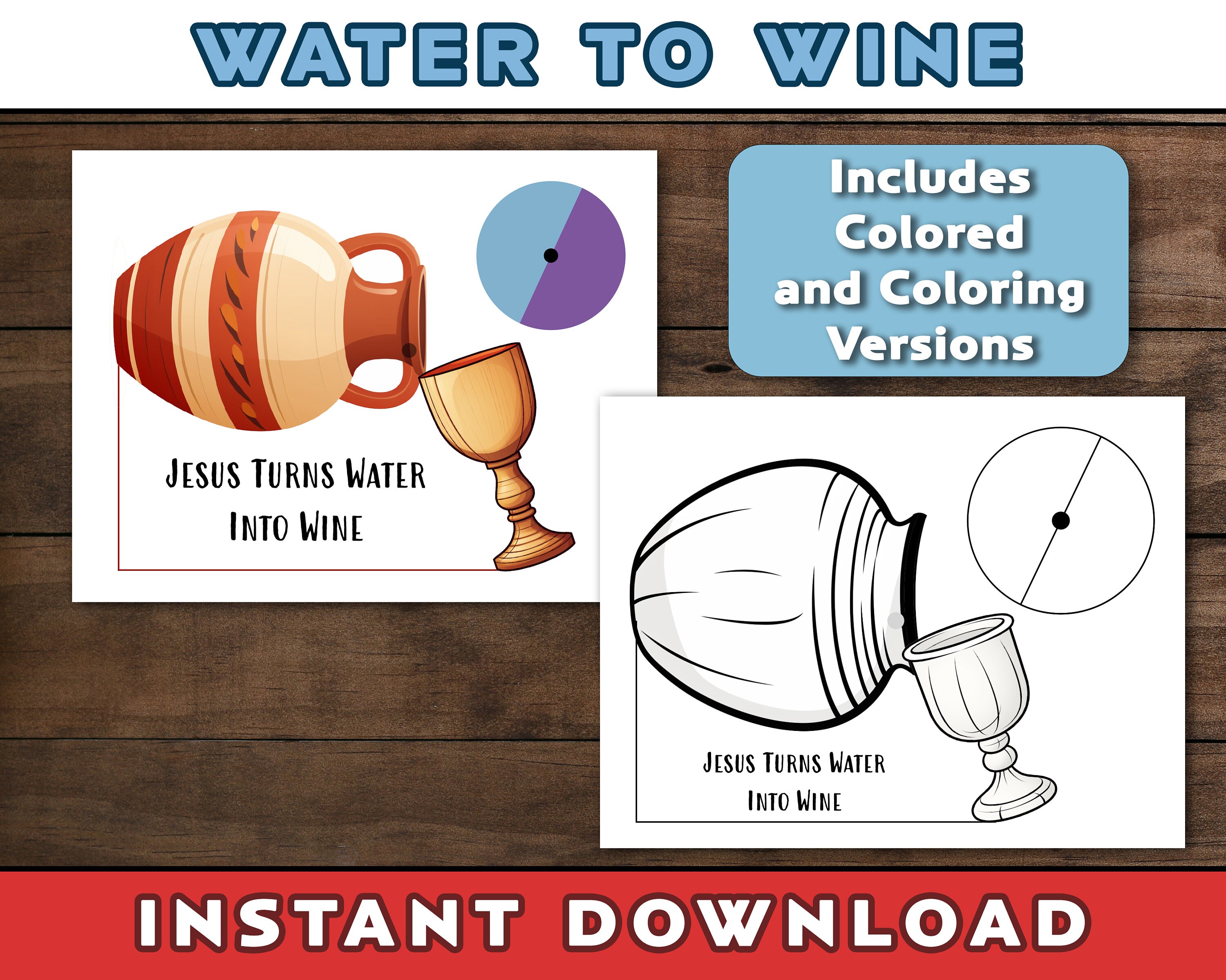 Jesus Turns Water Into Wine Craft: Bible Class Activity (digital ...