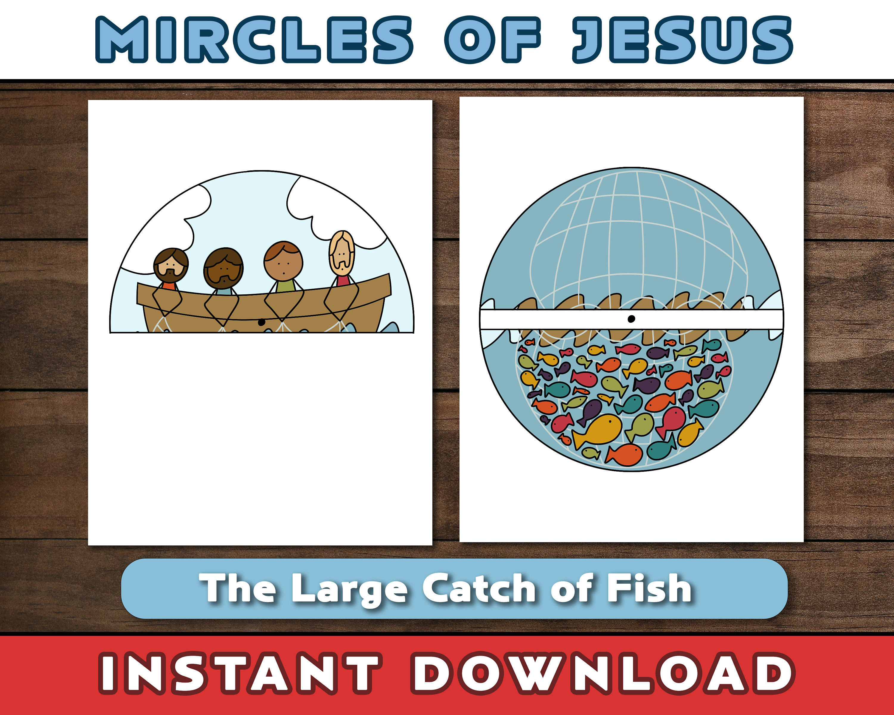 Miraculous Catch of Fish Craft: Bible Class Activity (digital Download ...