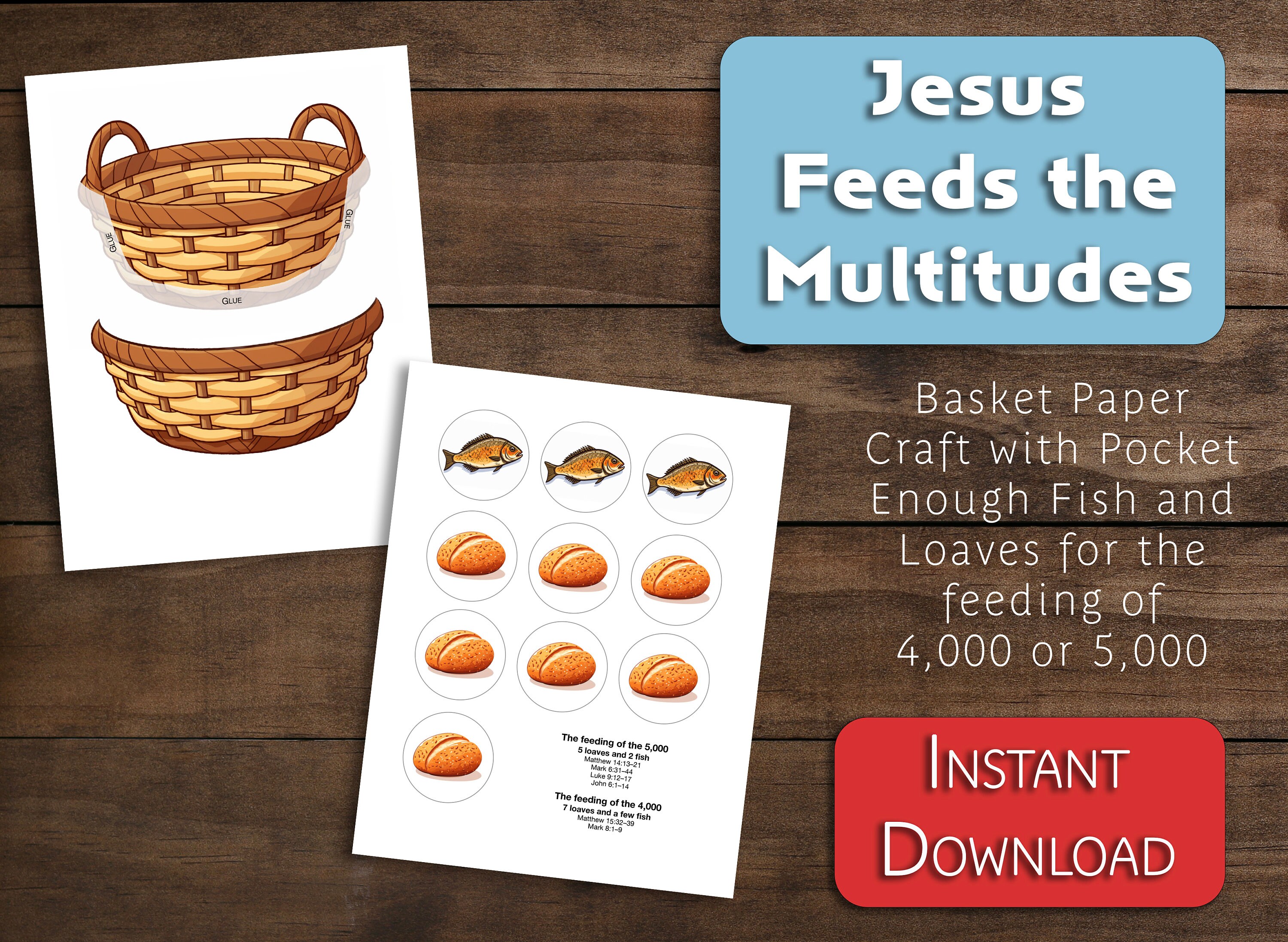 Jesus Feeds the Multitudes Loaves and Fishes Feeding of 5,000 Feeding ...