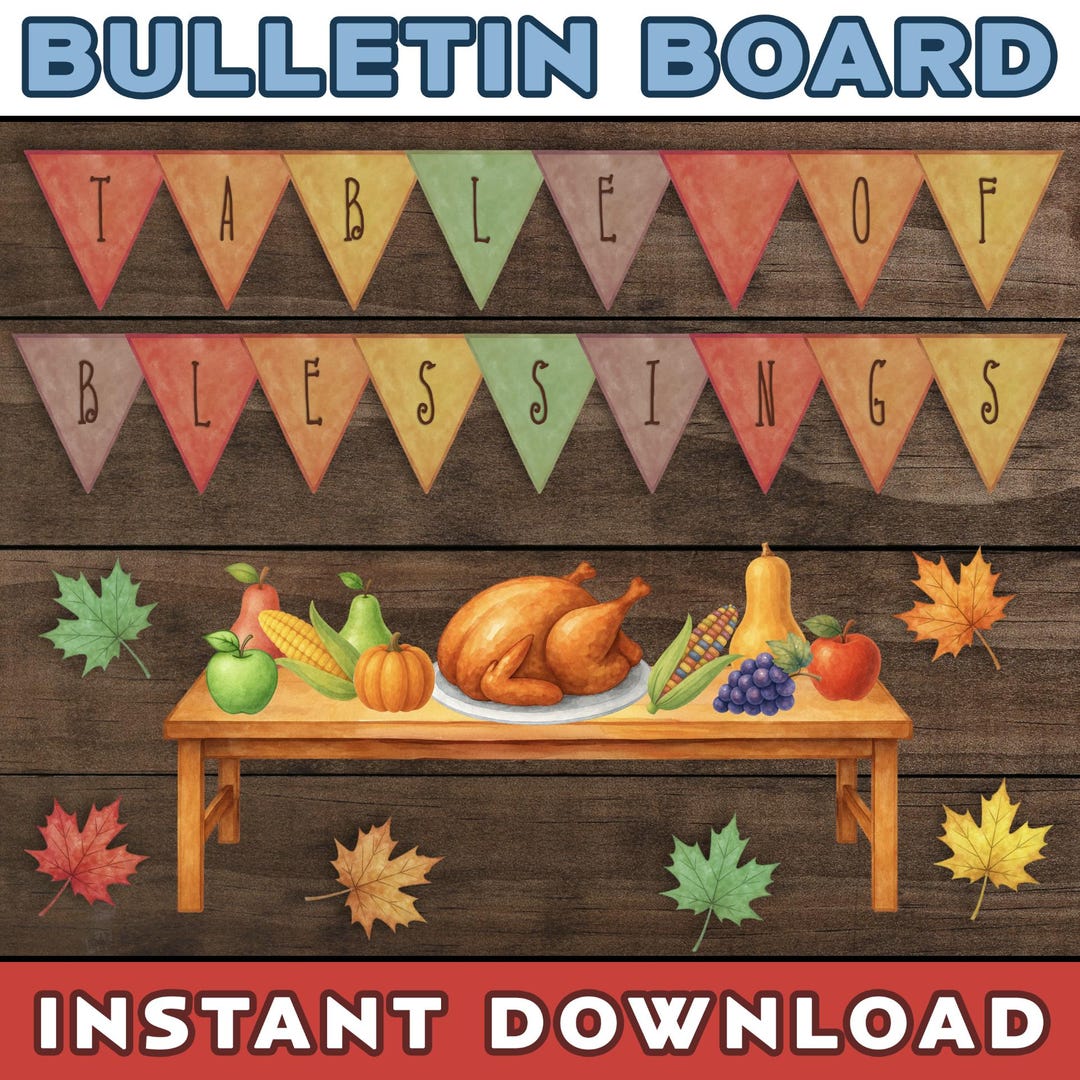 Thanksgiving Bulletin Board Kit: Sunday School Classroom Decor (PDF ...