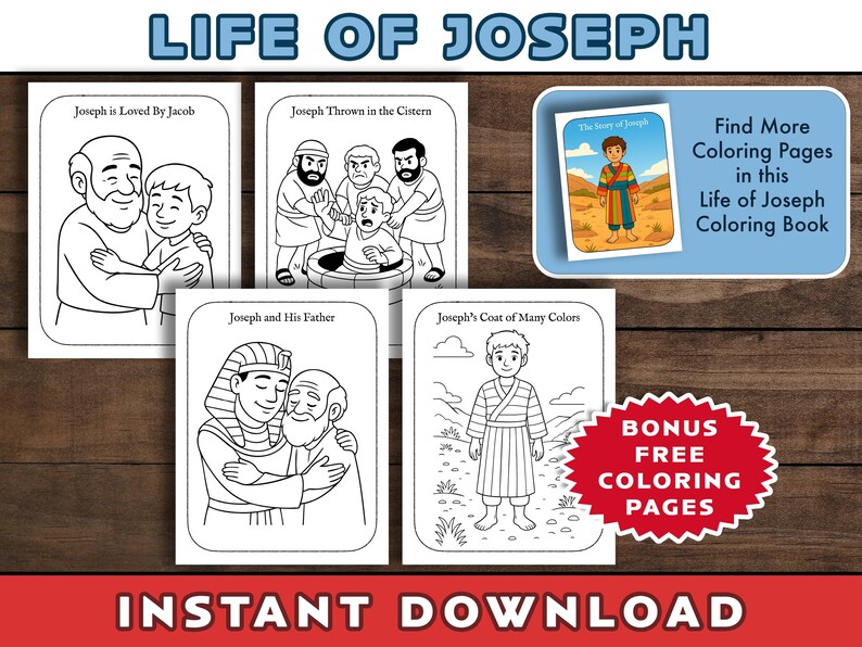 Joseph in the Bible Activity Worksheet Bundle (digital Download) - Etsy