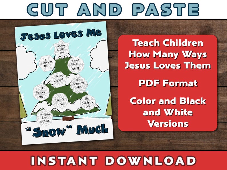 Jesus Loves Me Craft: Sunday School Cut & Paste Activity (digital ...