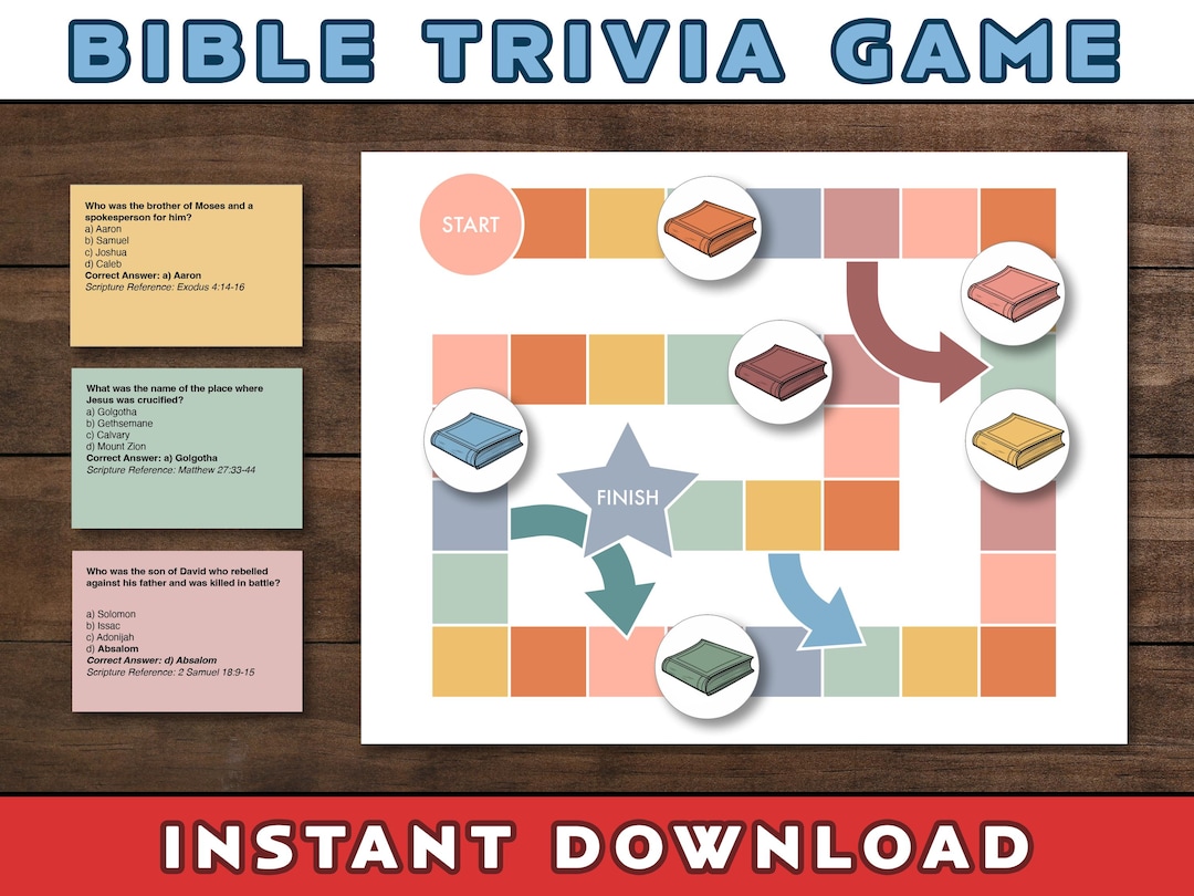 Bible Trivia Board Game | Sunday School Game | Bible Class Game ...