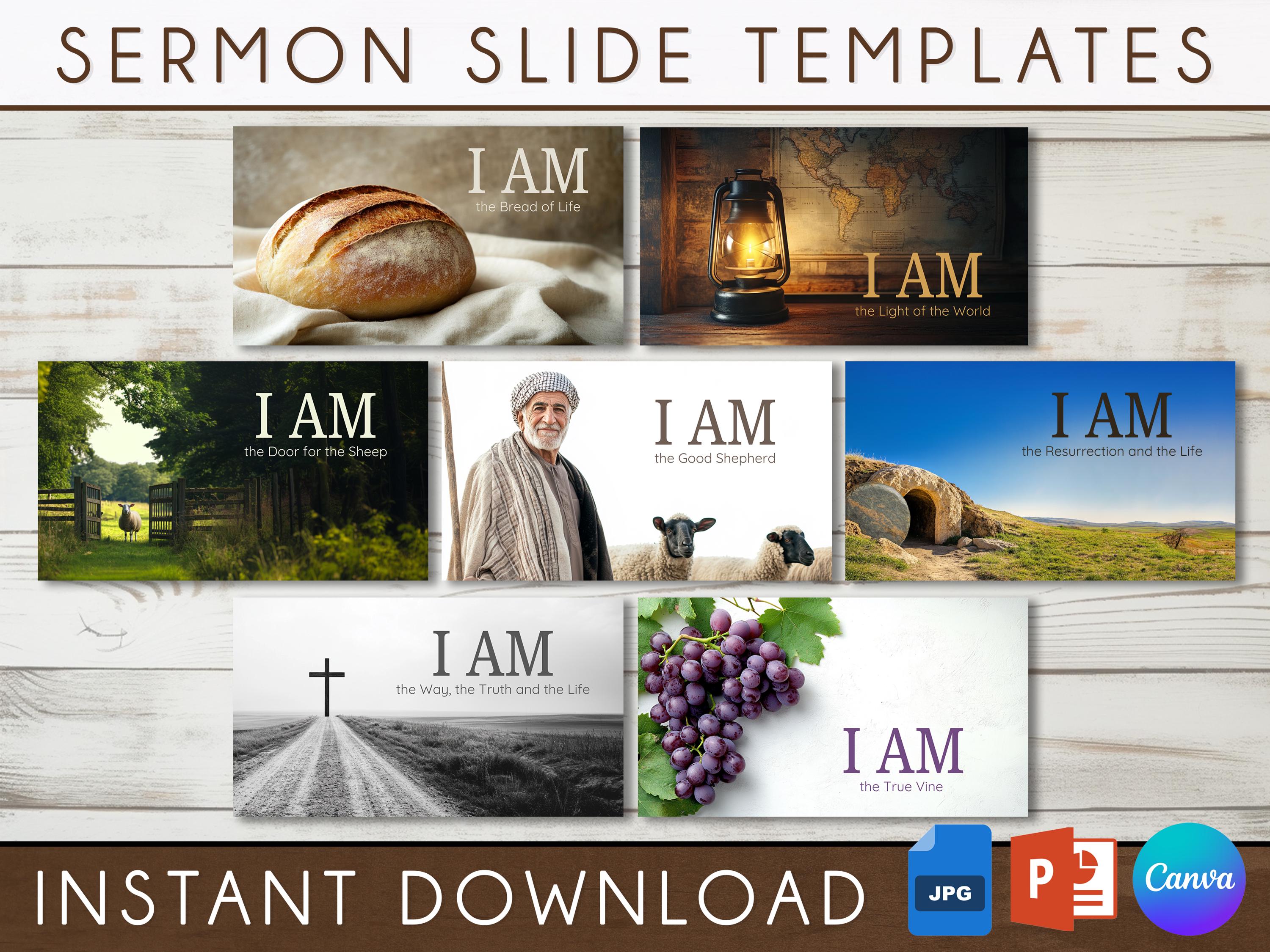 Jesus "i Am" Sermon Slides: Canva, Powerpoint, JPG (digital Download ...