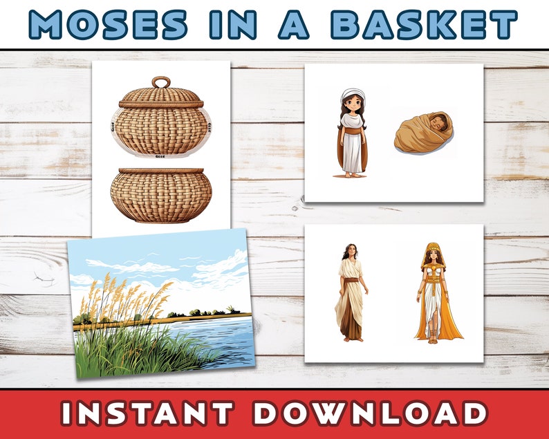 Moses in a Basket Craft and Puppets | Bible Class and Sunday School ...