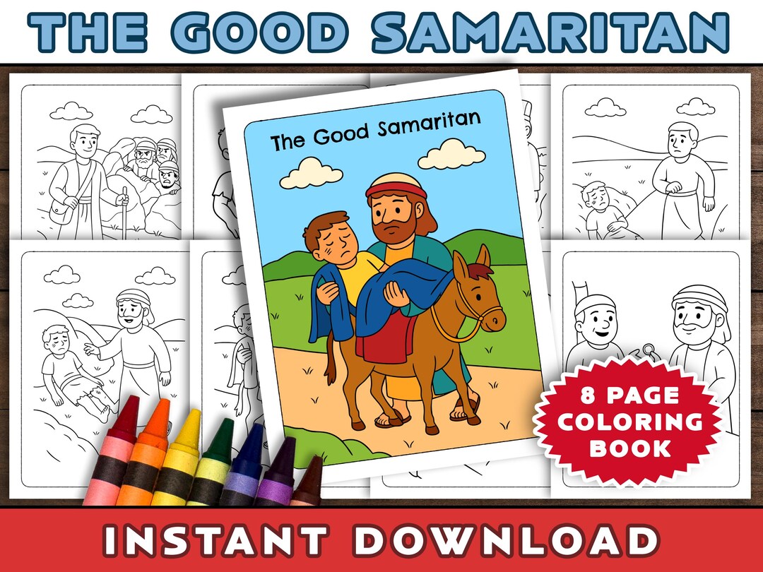 Good Samaritan Coloring Pages: Bible Story, Sunday School (digital ...