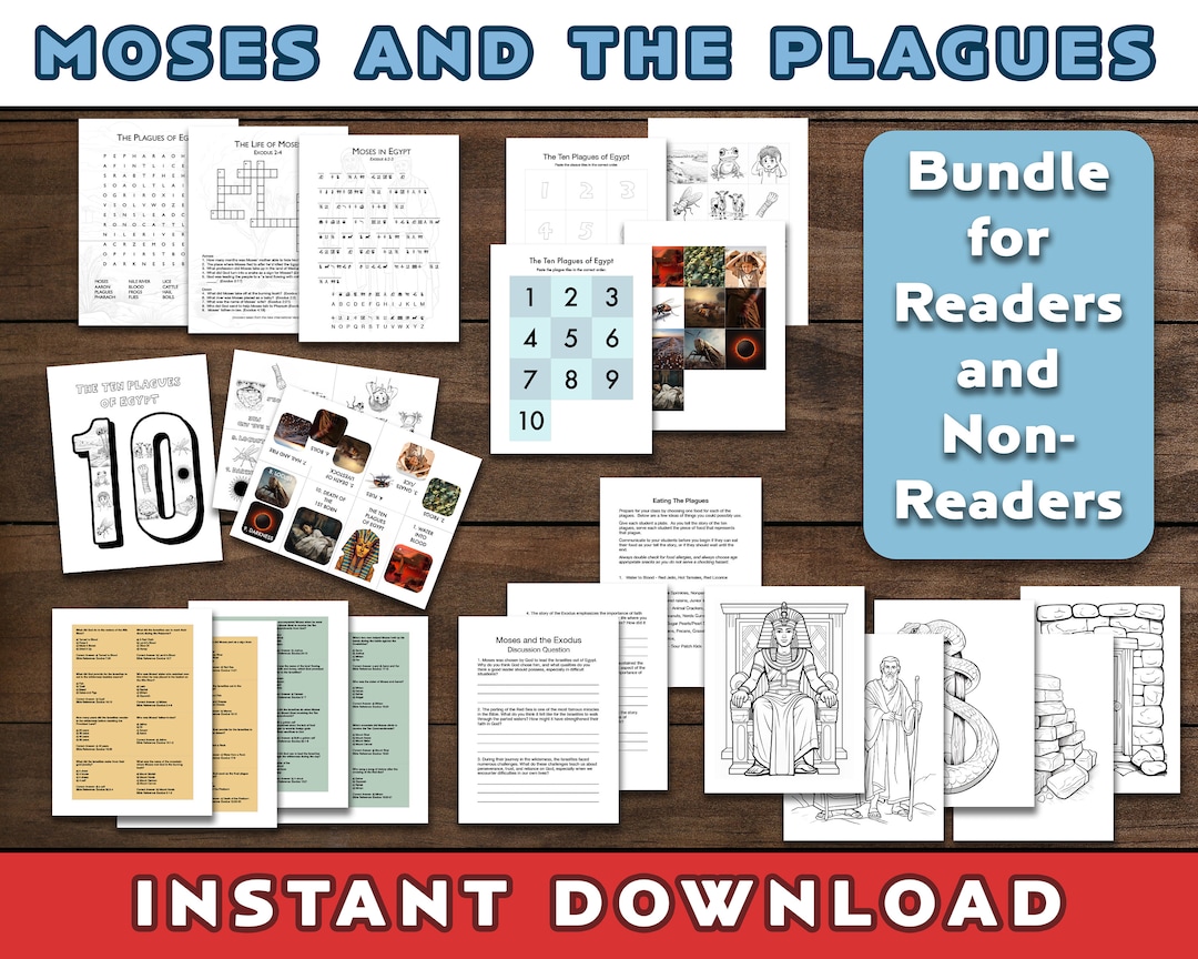Moses and the Plagues Activities Bundle: Sunday School Class (digital ...